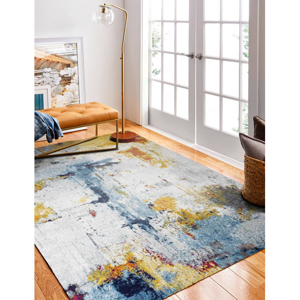 Trent Austin Design® Ibrahim Performance Blue/Ivory/White Rug & Reviews | Wayfair